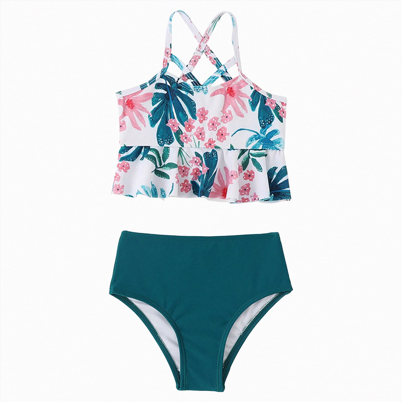 Ccpelsie Toddler Girl Swimsuit Little Kids Bikini Tankini Bathing Suit ...