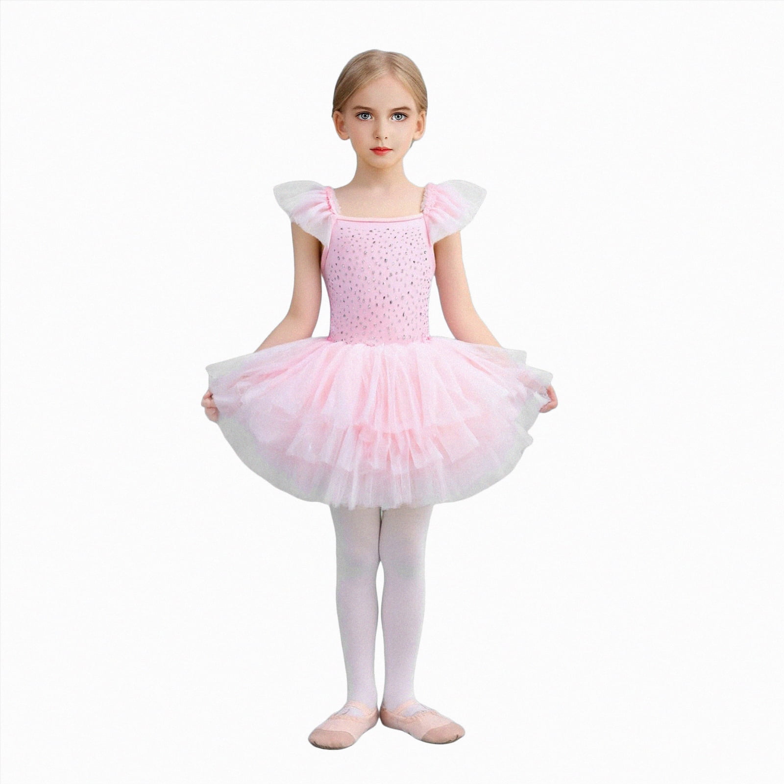 Ccpelsie Toddler Girls Tulle Tutu Dress Linen Ruffle Tie Back ...