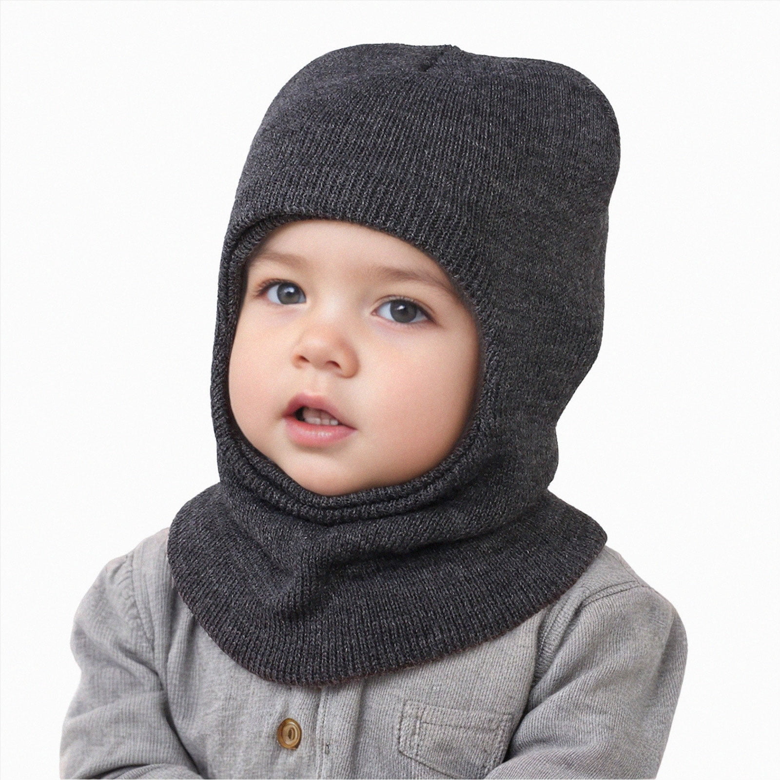 Ccpelsie Toddler Winter Hat Baby Knitted Beanie with Ear Flaps & Pom ...