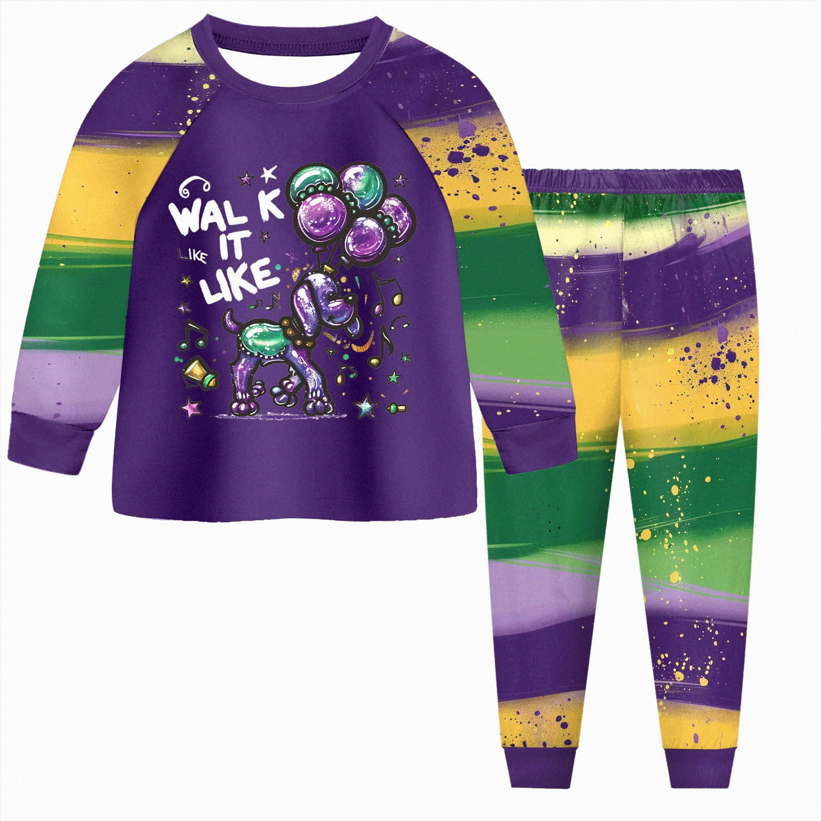 Ccpelsie Unisex Kids 2PCs Outfit Carnival Set Soft Long Sleeve Top ...