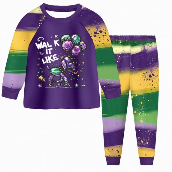 Ccpelsie Unisex Kids 2PCs Outfit Carnival Set Soft Long Sleeve Top ...