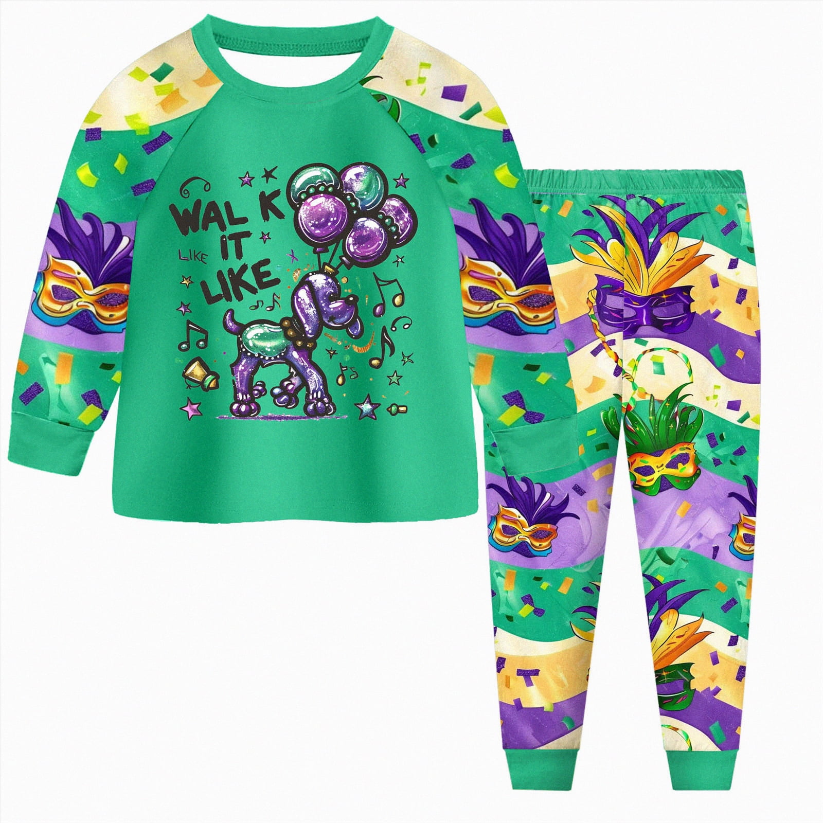 Ccpelsie Unisex Kids 2PCs Outfit Carnival Set Soft Long Sleeve Top ...