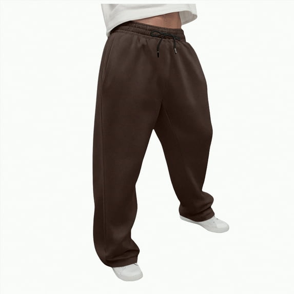 Ccpelsie Wide Leg Sweatpants Men Open Bottom Straight Trousers Baggy ...