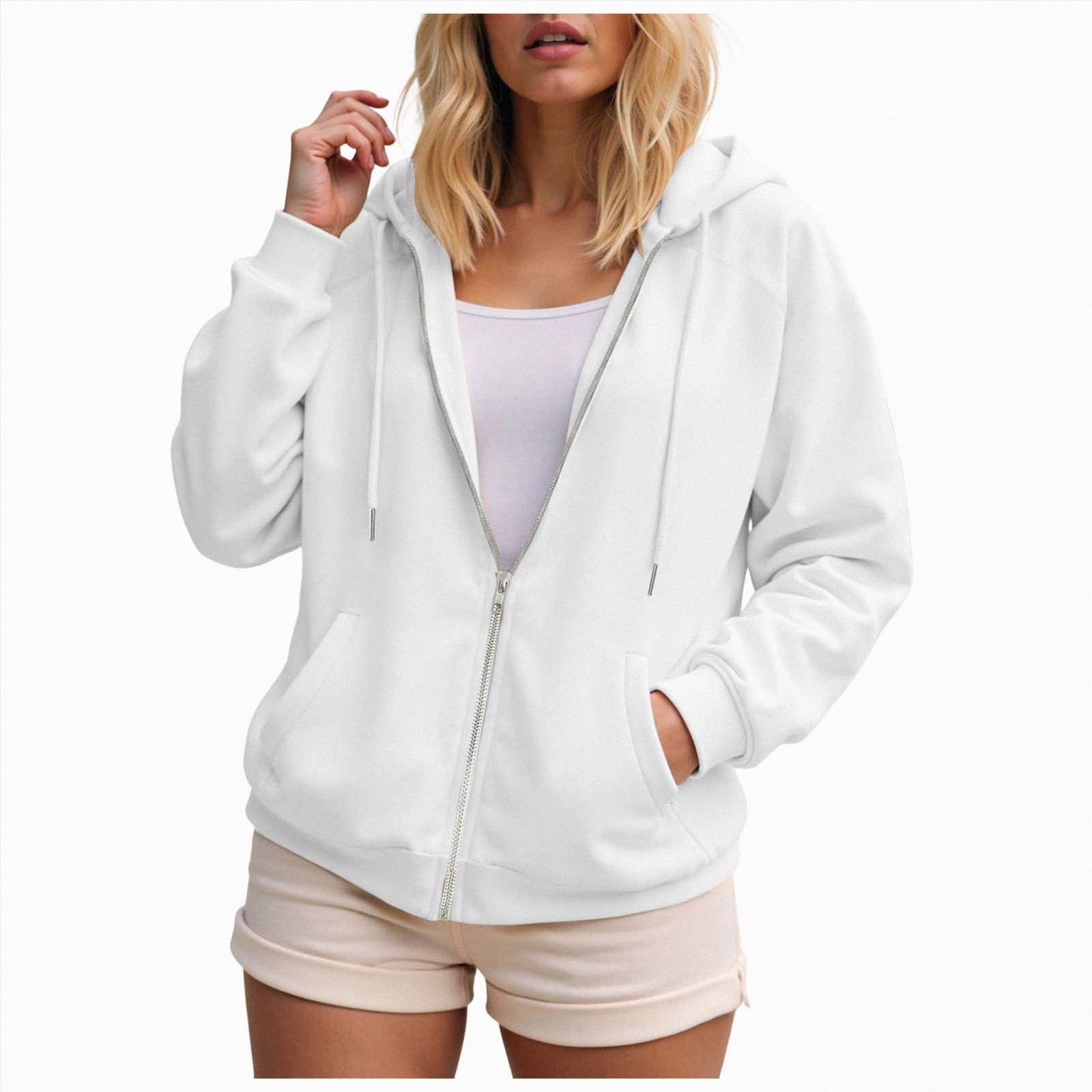 Ccpelsie Women Zip Up Hoodies Fleece Jackets Oversized Sweatshirts Fall ...