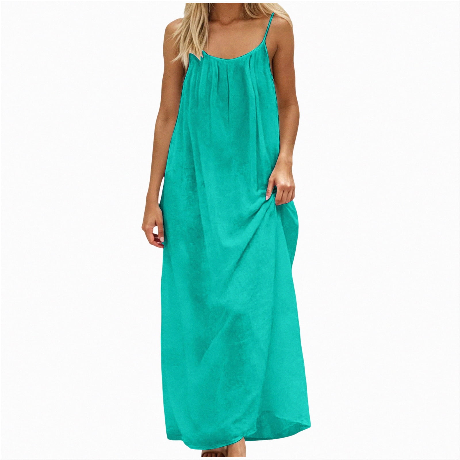 Ccpelsie Women's Casual Sundress Summer Casual Sleeveless Beach Dress ...