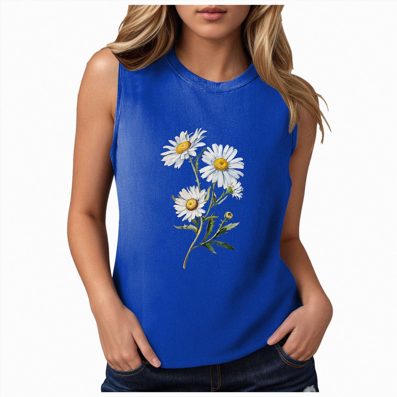 Ccpelsie Women's Ribbed Crop Tank Tops Scoop Neck High Back Basic ...