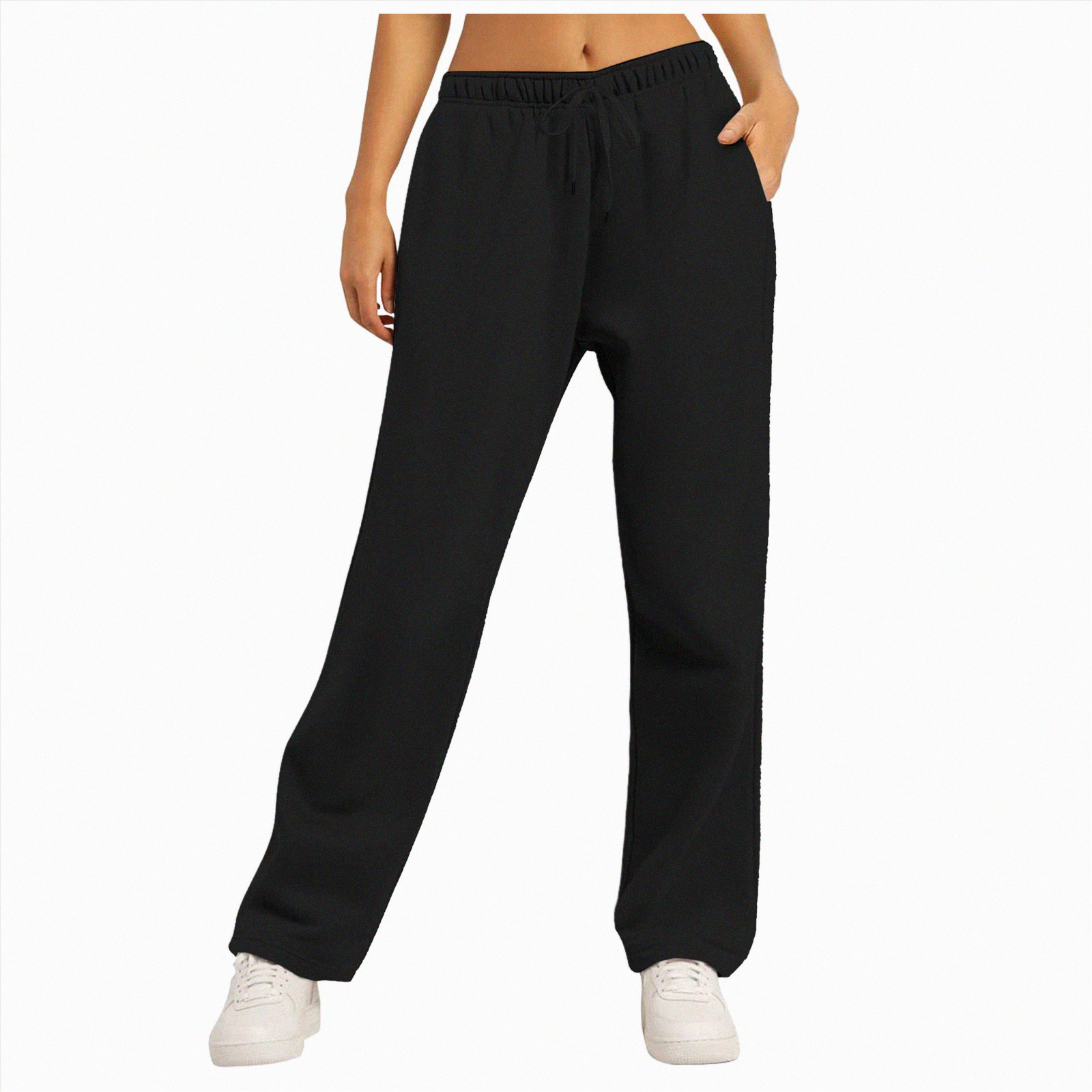 Ccpelsie Women's Wide Leg Sweatpants High Waisted Baggy Workout Sweat ...