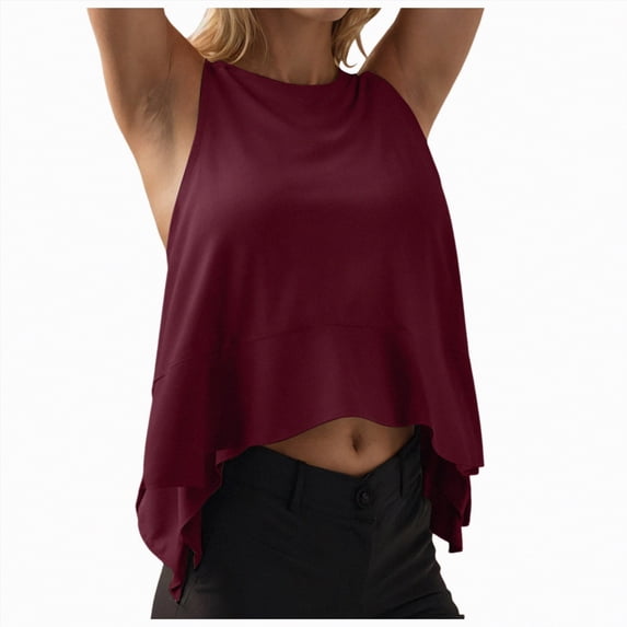 Ccpelsie Womens Square Neck Tank Tops Cute Double Layer Seamless ...