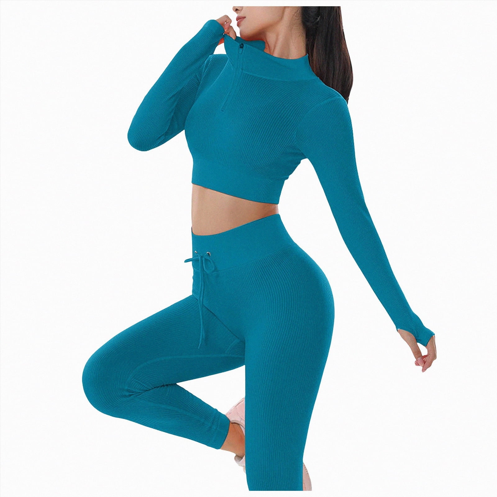 Ccpelsie Workout Sets for Women 2 Piece High Waisted Seamless Leggings ...