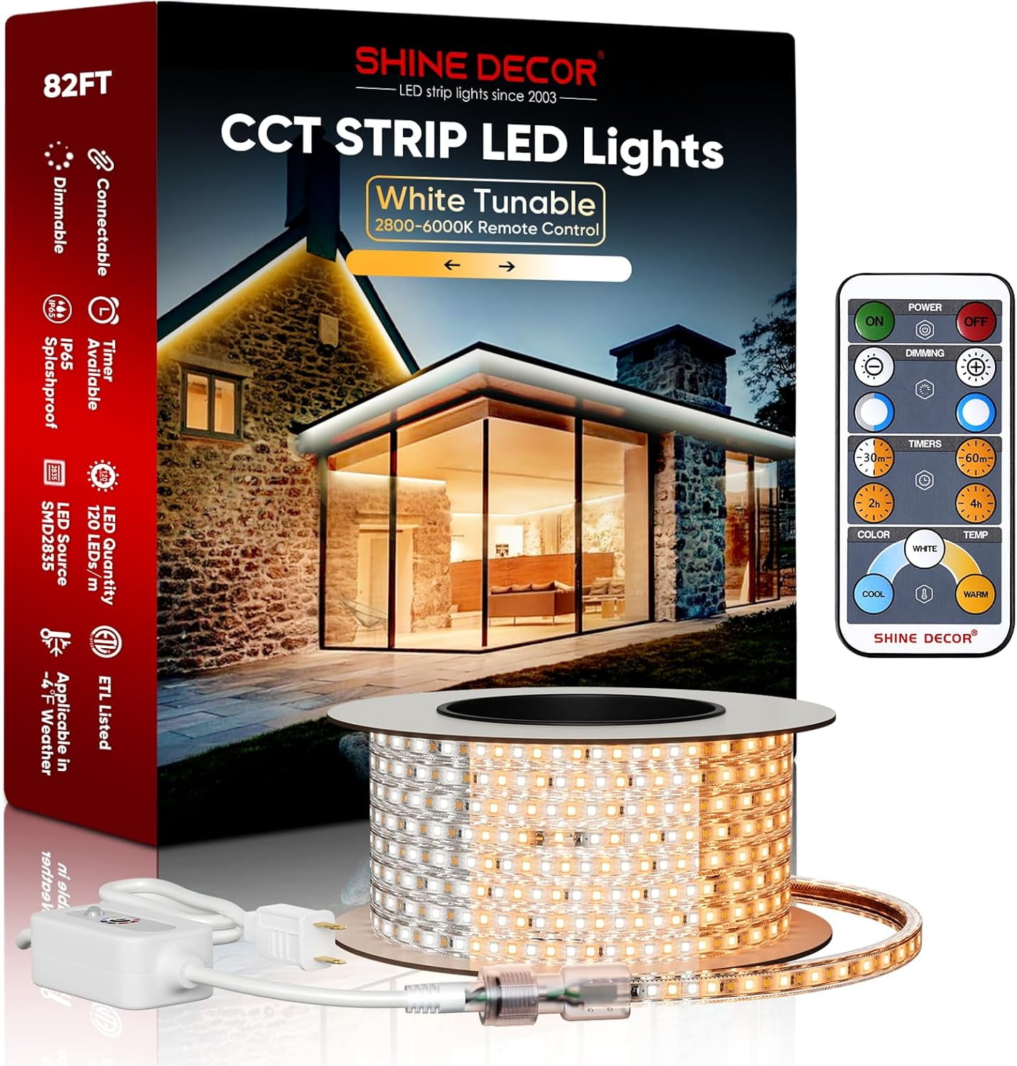 Cct Strip Light Tunable White, Remote Control 2800-6000K Changeable Led ...
