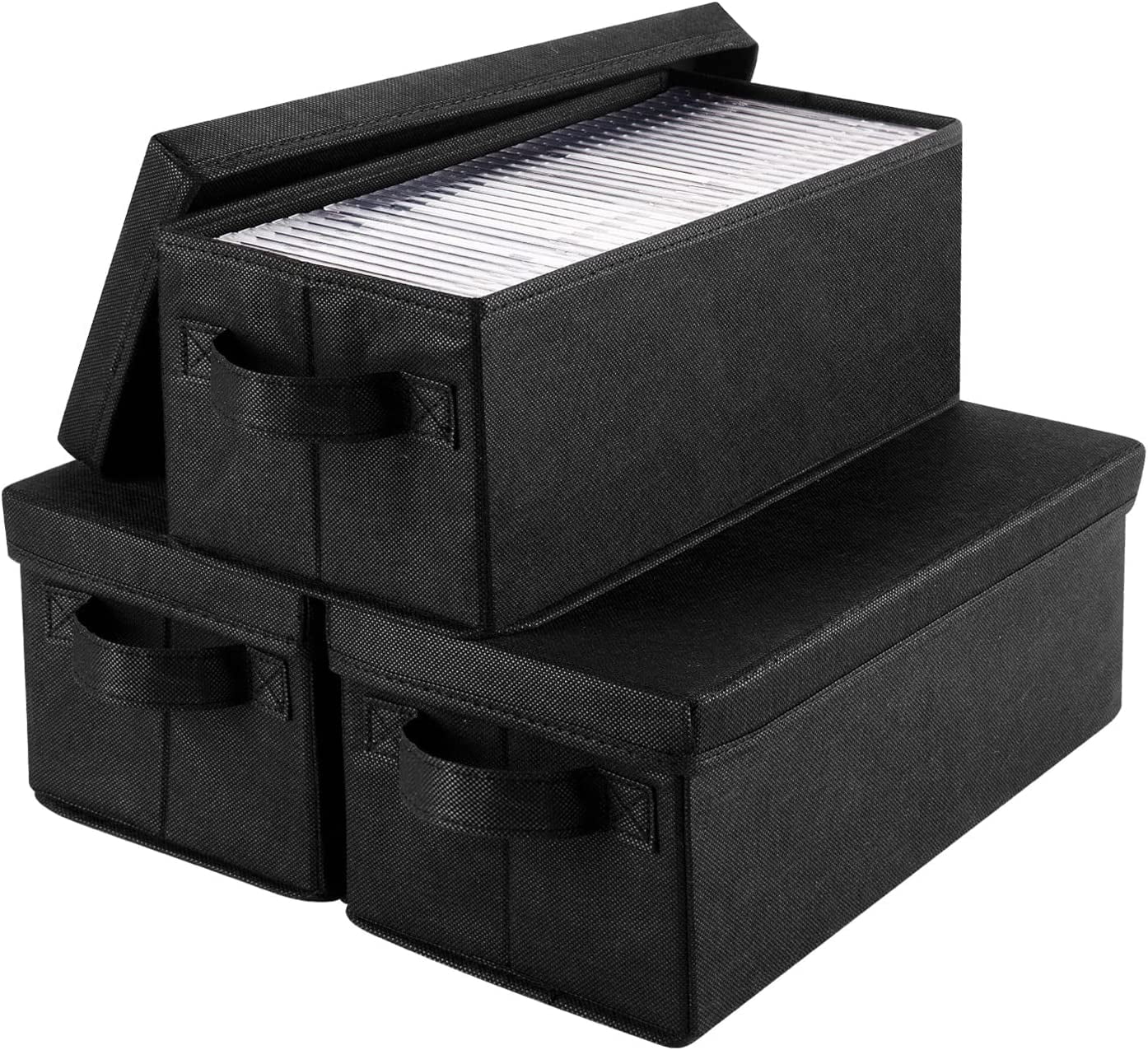 Cd Storage Box - Pack of 3 Durable 13.8 x 6.6 x 5.5 Inch CD Case ...