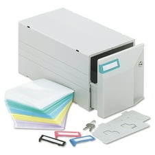 Plastic CD Storage Boxes for Organized Media in White and Blue