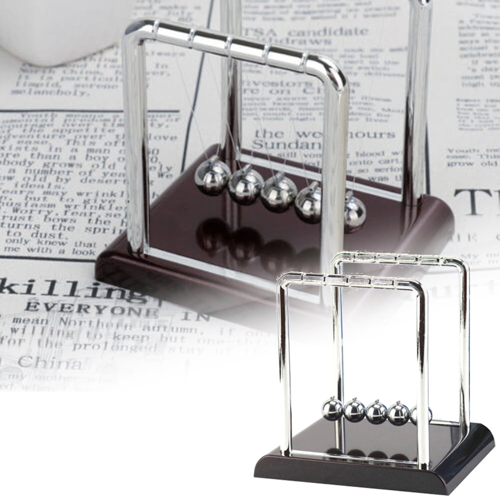 Cdar Newtons Cradle Steel Balance Balls Physics Science Pendulum Toy ...