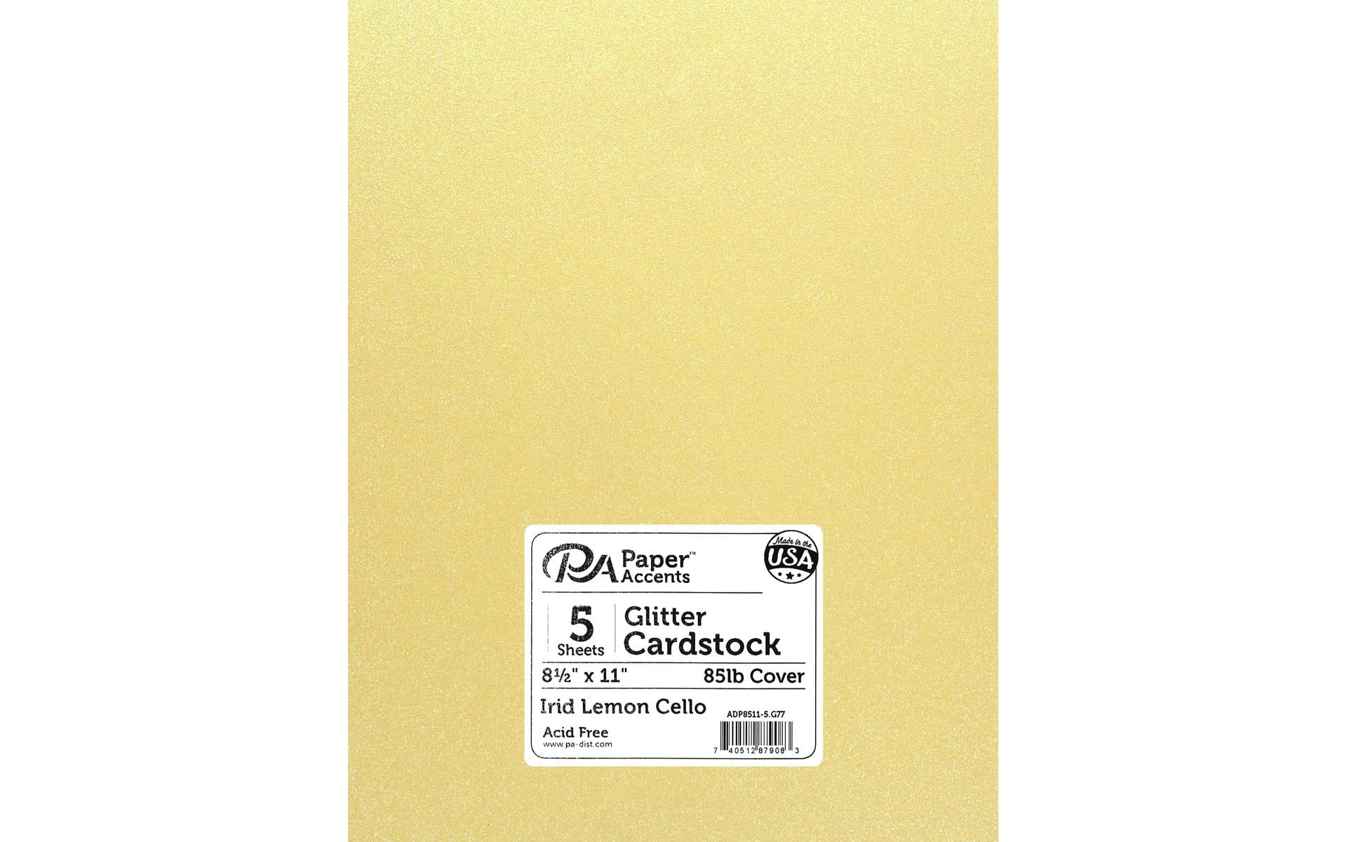 Cdstk Glitter 8.5x11 85lb Irid Lemon Cello 5pc - Walmart.com
