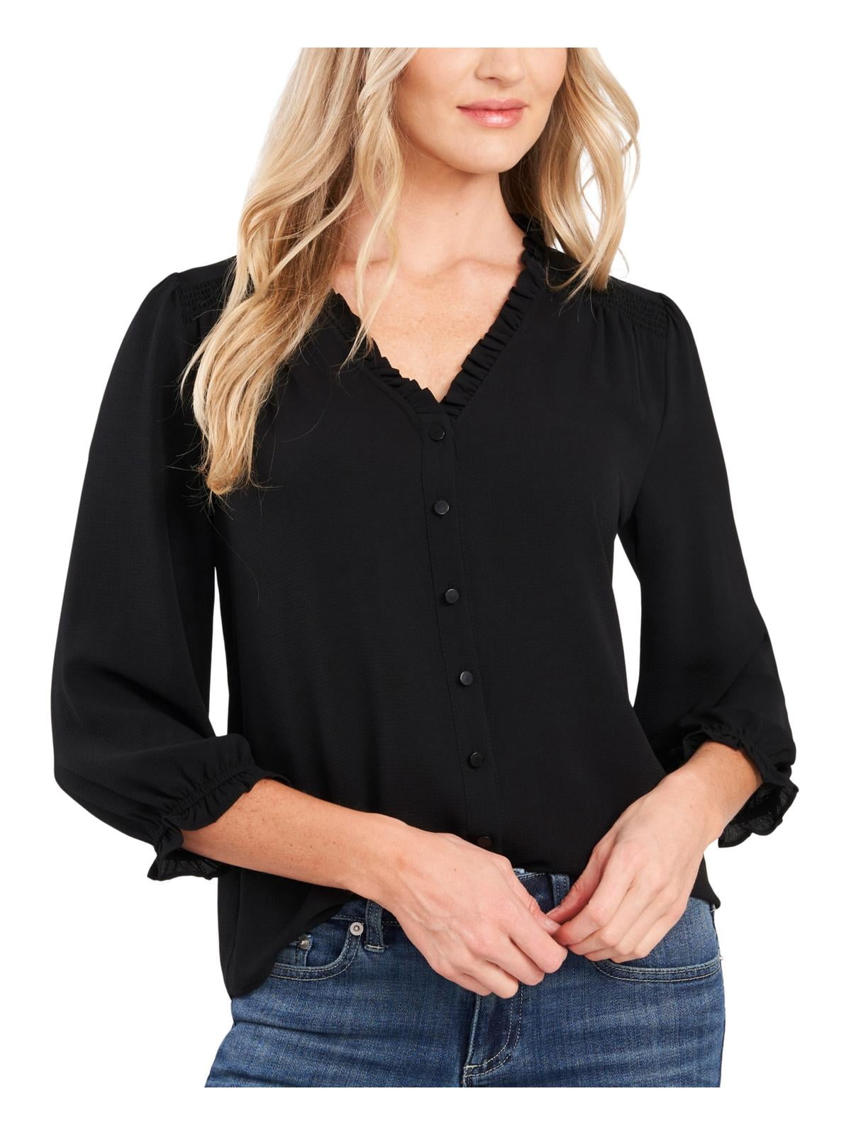 CeCe Womens Ruffled V-Neck Blouse - Walmart.com