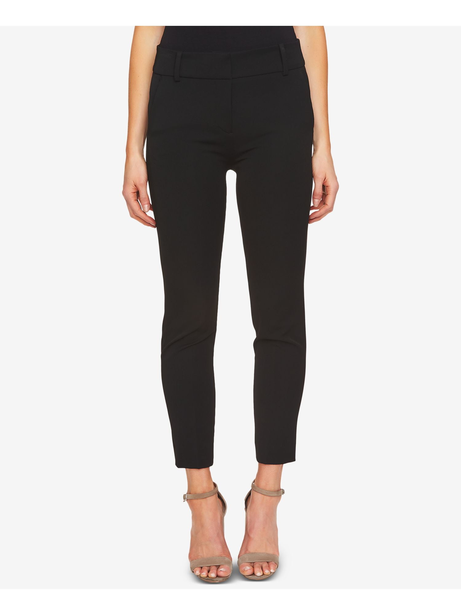 CeCe Women's Twill Straight Leg Pants Rich Black Size -12 - Walmart.com