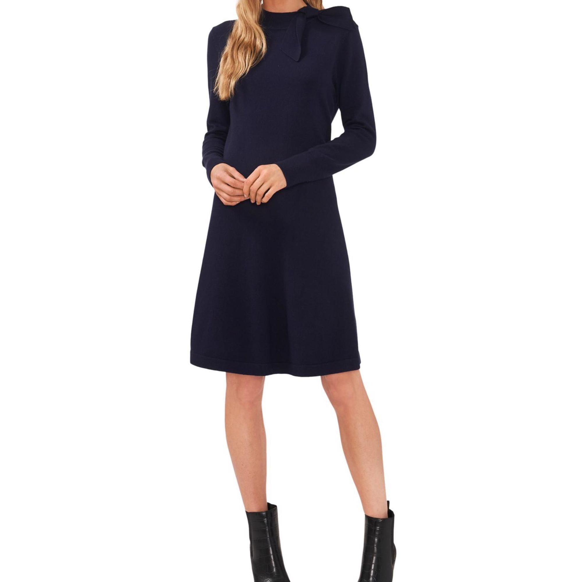 CeCe Womens Bow Tie Sweater Dress, Blue, Medium - Walmart.com