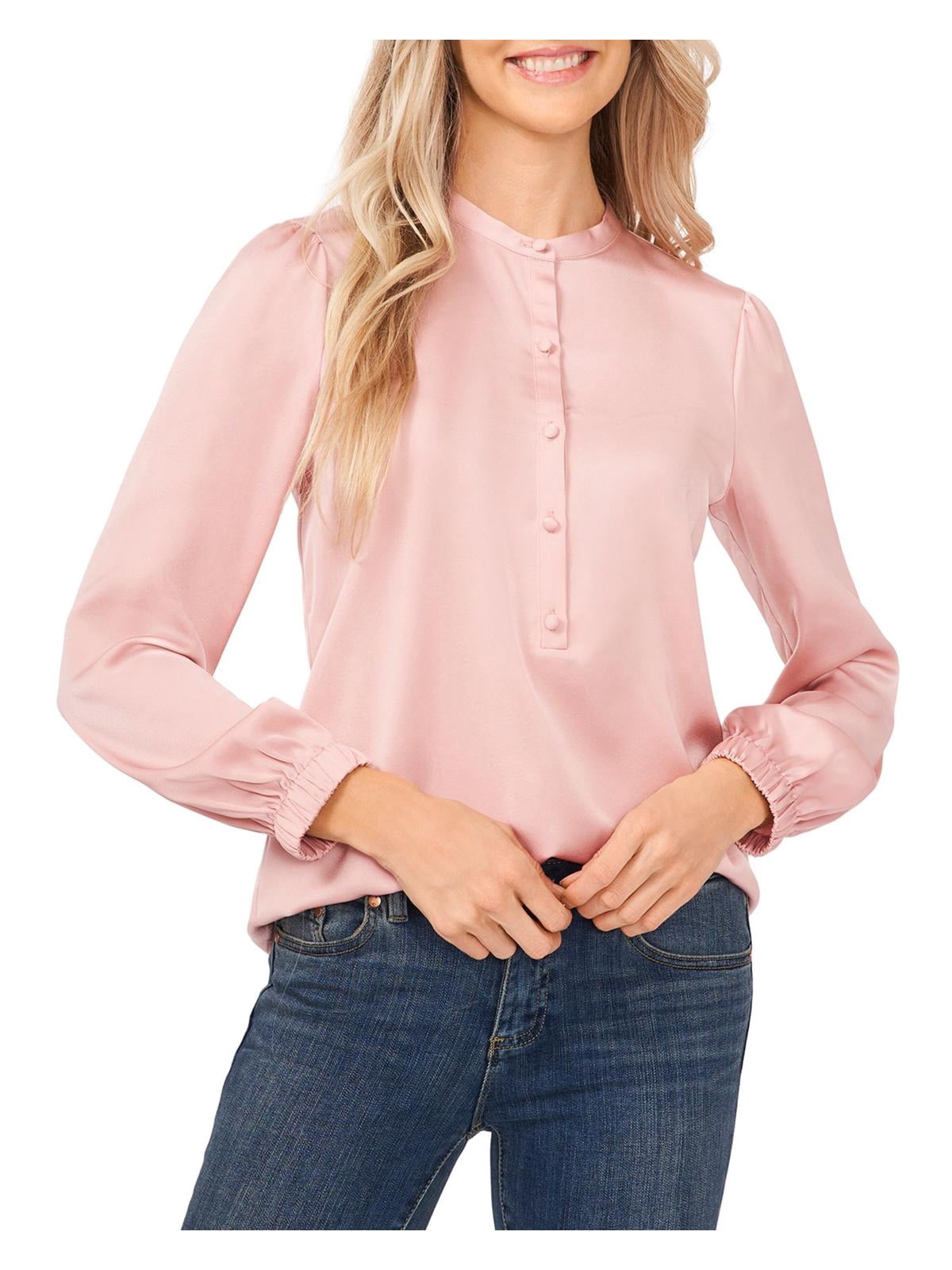 CeCe Womens Button Up Satin Blouse - Walmart.com
