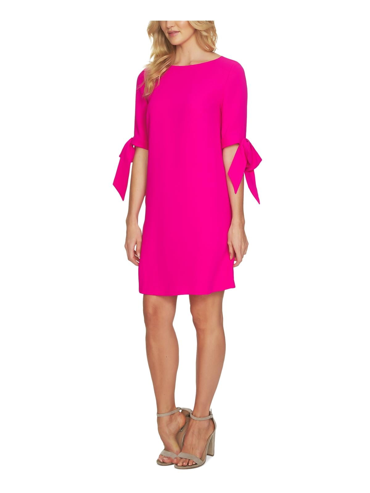 CeCe Women's Shift Dress with Contrast Tie Cuffs and Elbow-Length ...