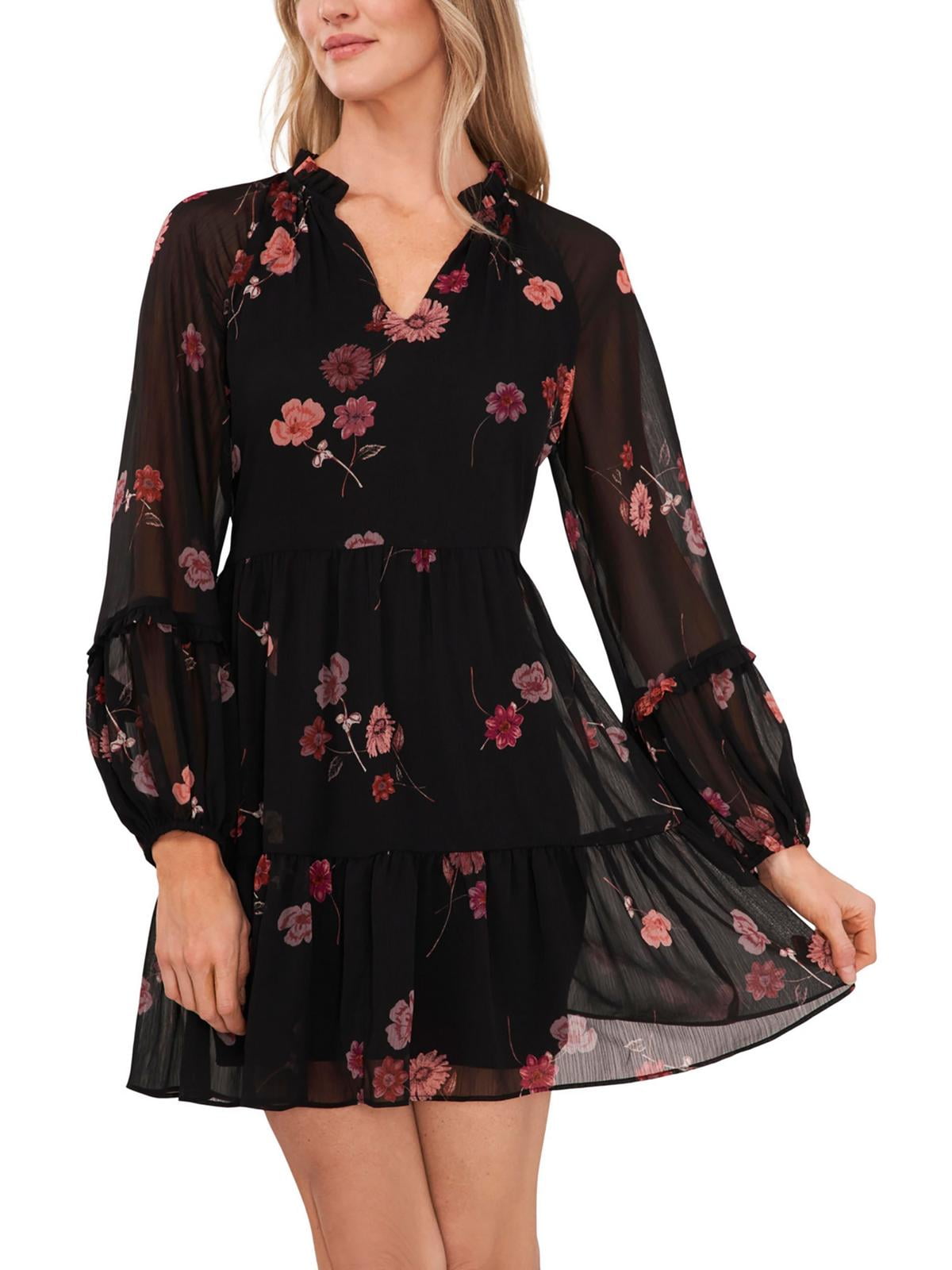 CeCe Womens Floral Smocked Babydoll Dress - Walmart.com