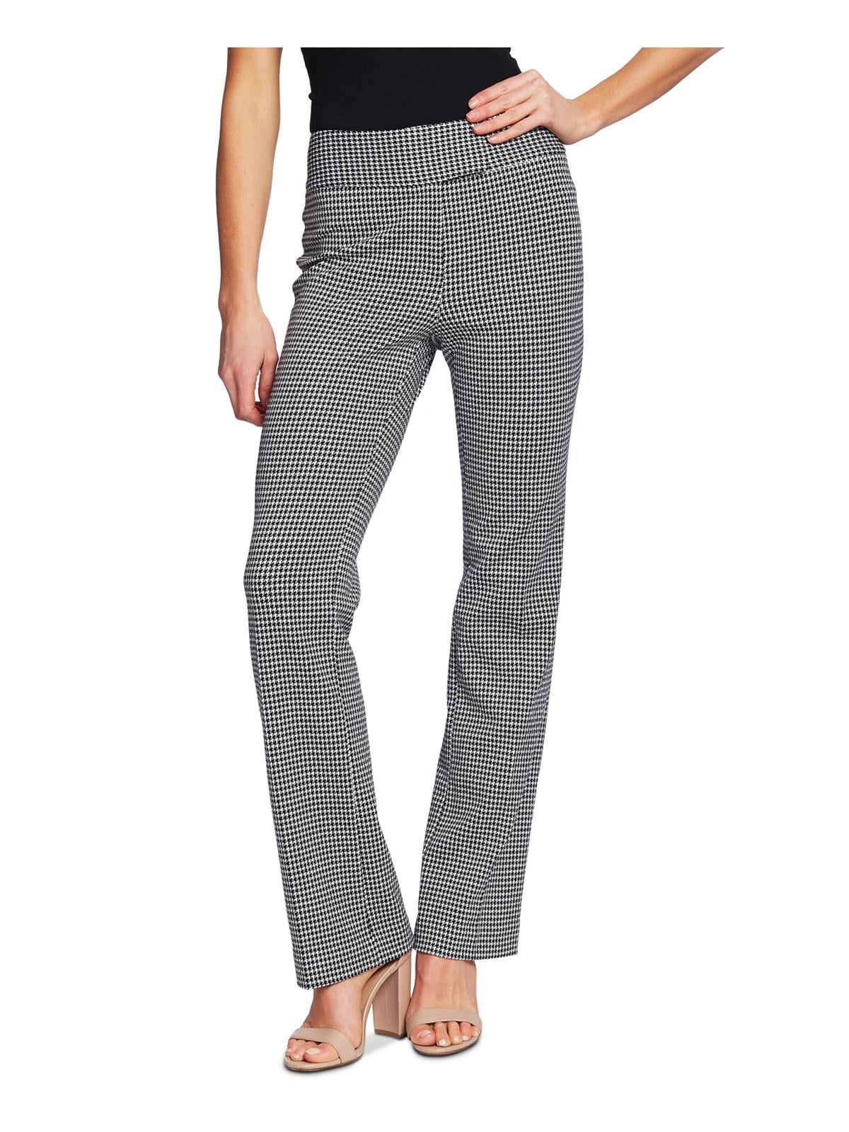 CeCe Womens Houndstooth High Rise Bootcut Pants B/W 4 - Walmart.com