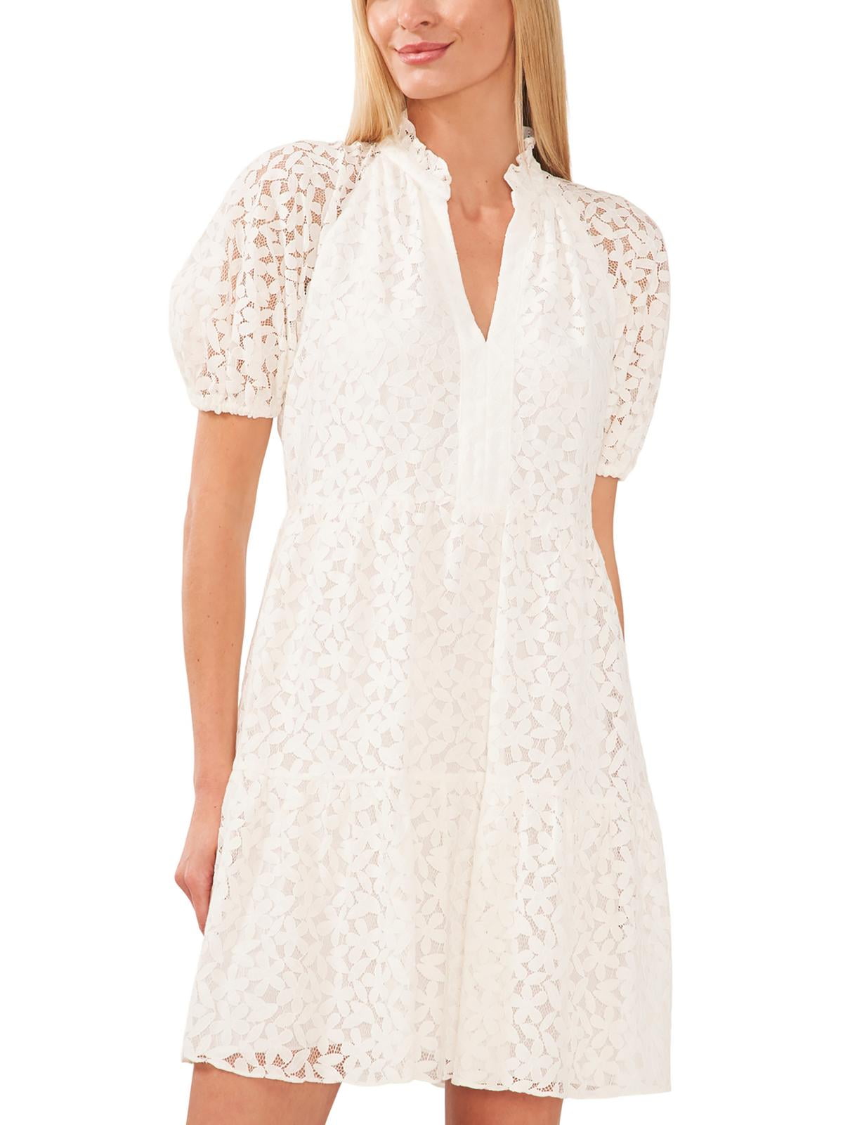 CeCe Womens Lace Puff Sleeve Babydoll Dress - Walmart.com