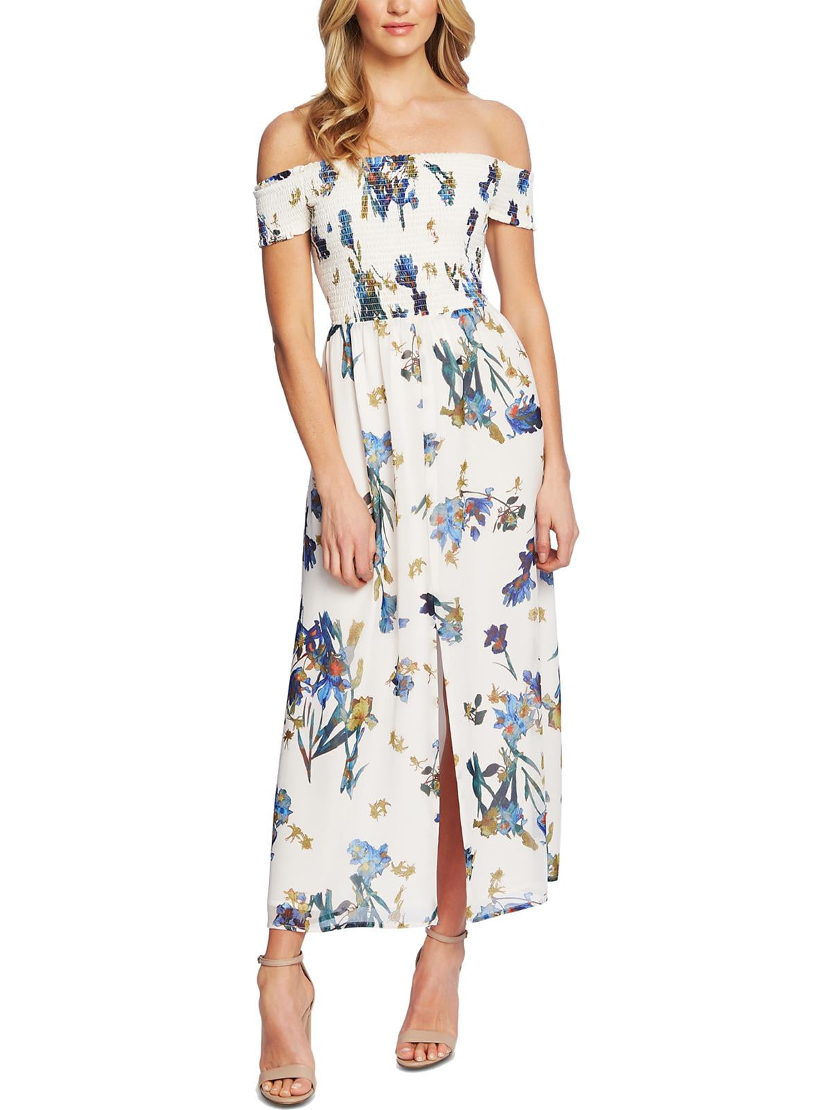 CeCe Womens Off-The-Shoulder Floral Print Midi Dress - Walmart.com