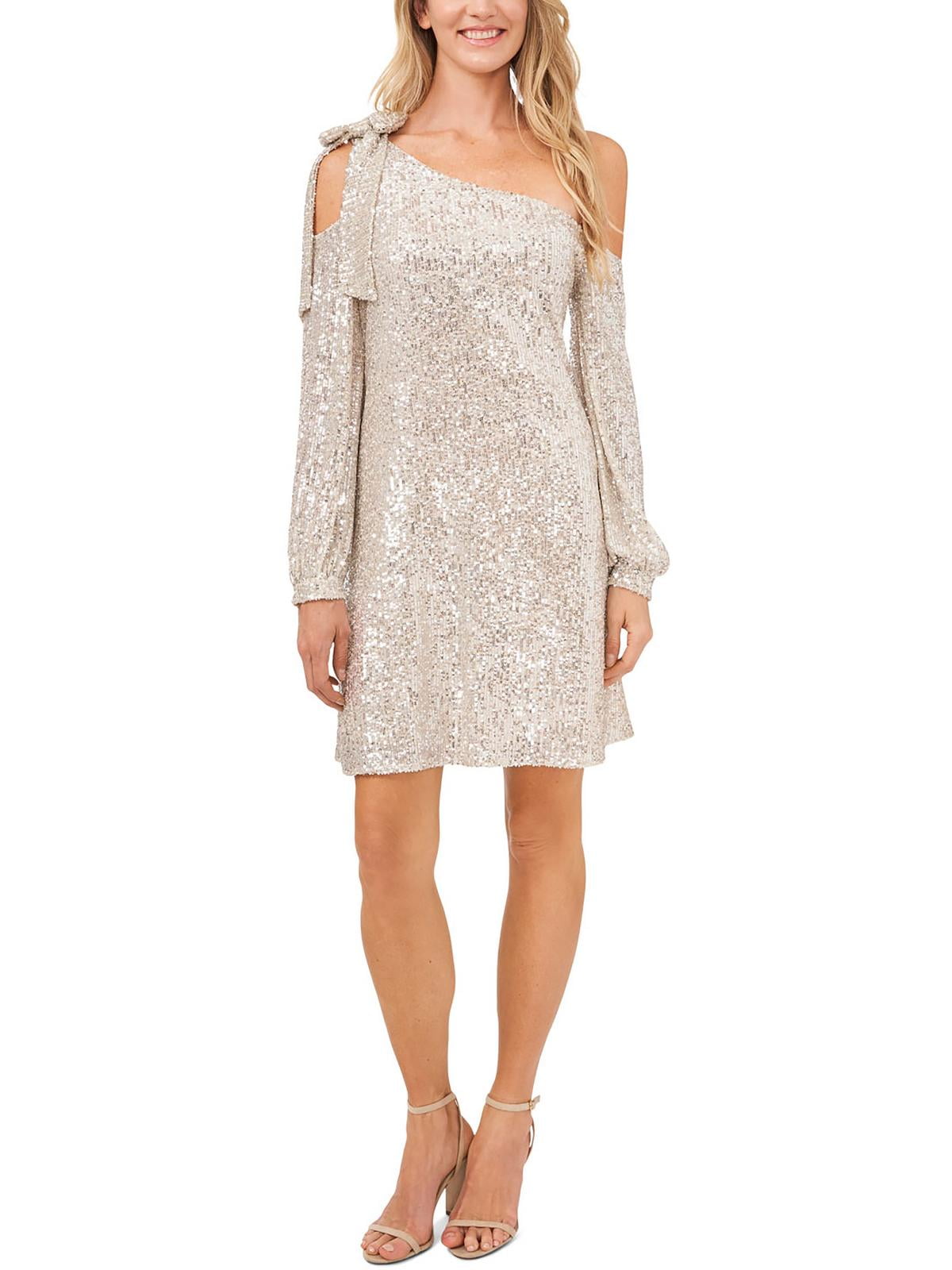 CeCe Womens Sequined One Shoulder Cocktail and Party Dress - Walmart.com