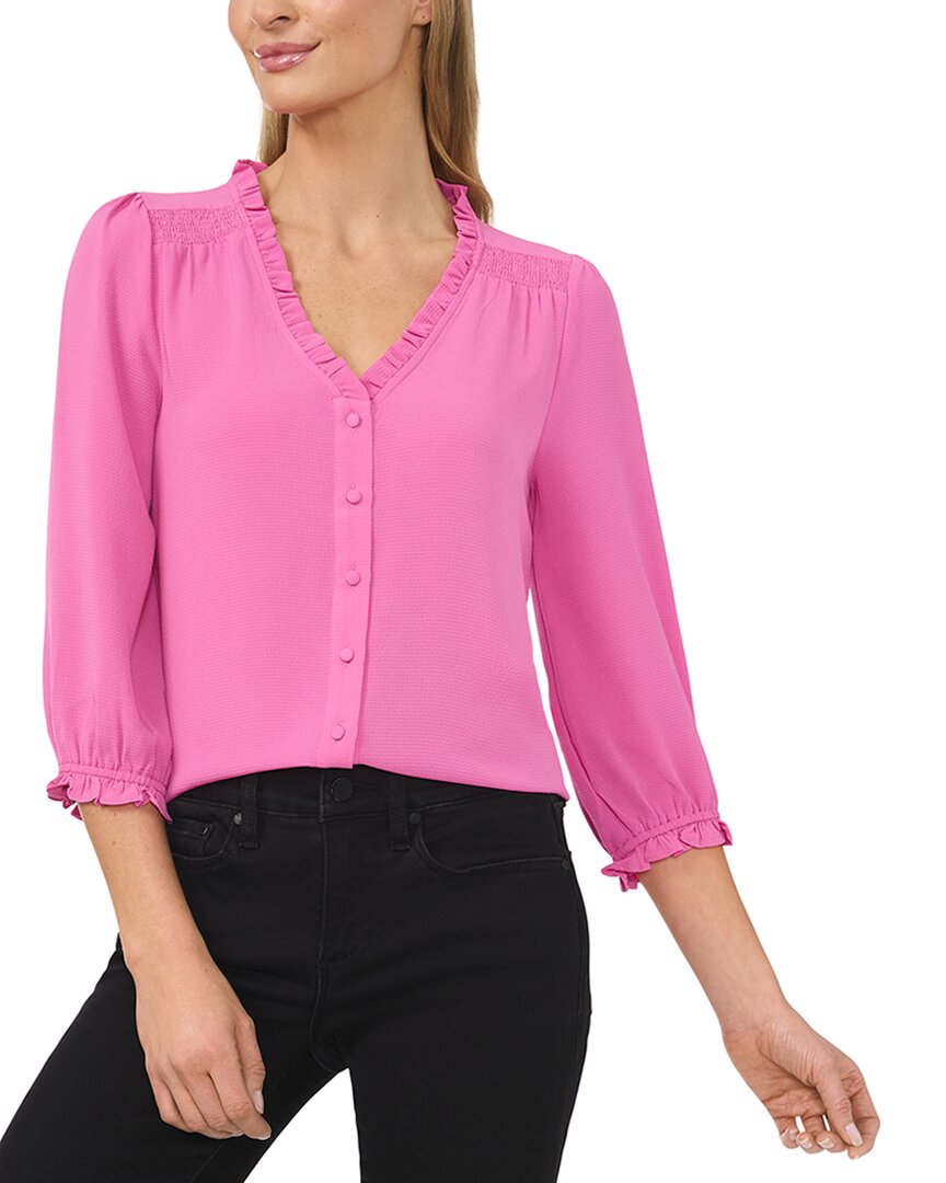 CeCe womens 3/4 Sleeve V-Neck Blouse, l - Walmart.com