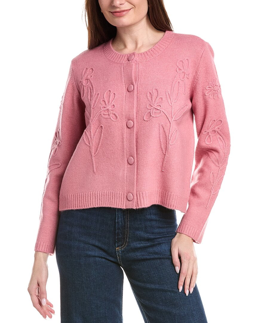 CeCe womens Knit Flower Cardigan, s, Pink - Walmart.com