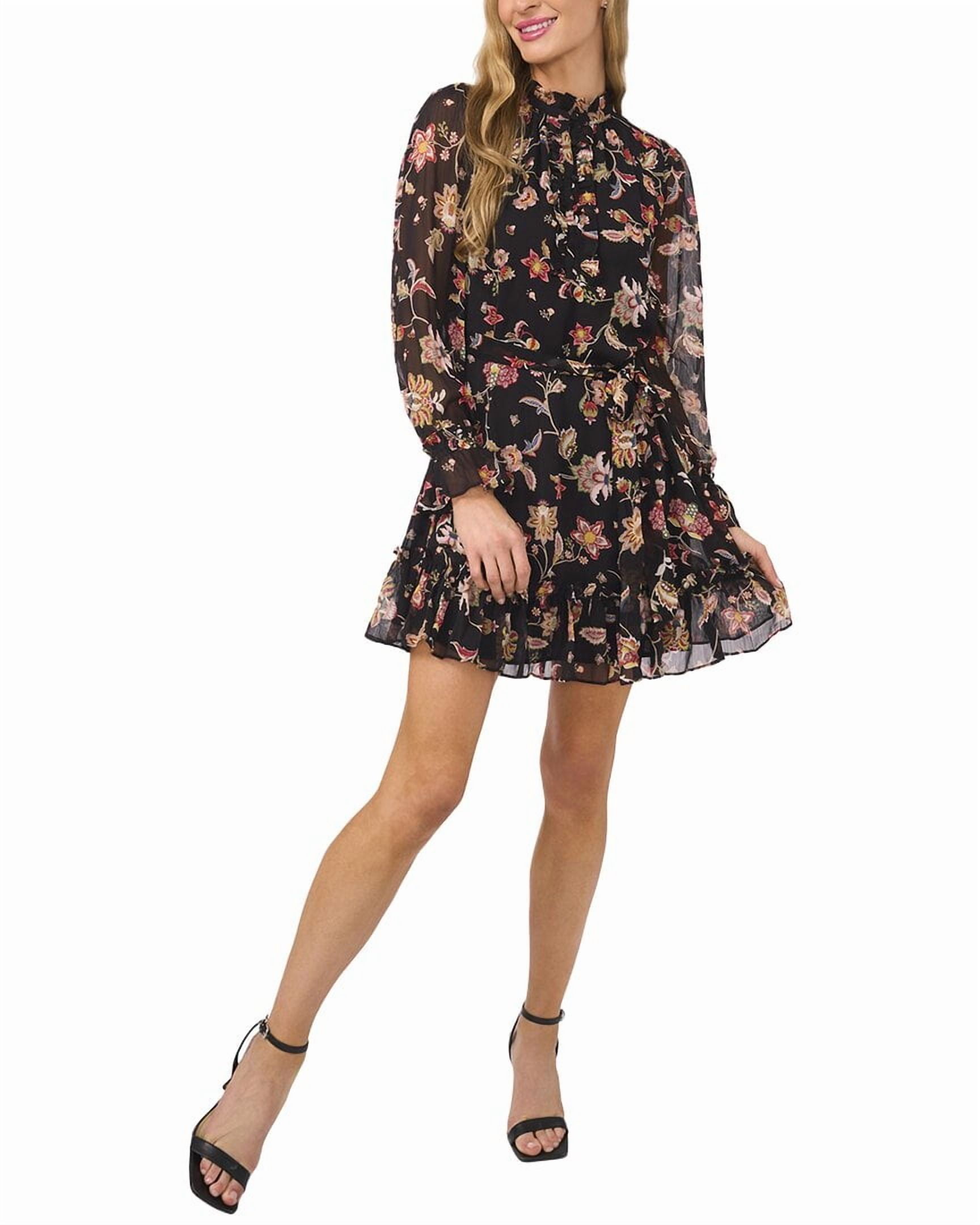 CeCe womens Maxi Tiered Shirt Dress, 2, Black - Walmart.com