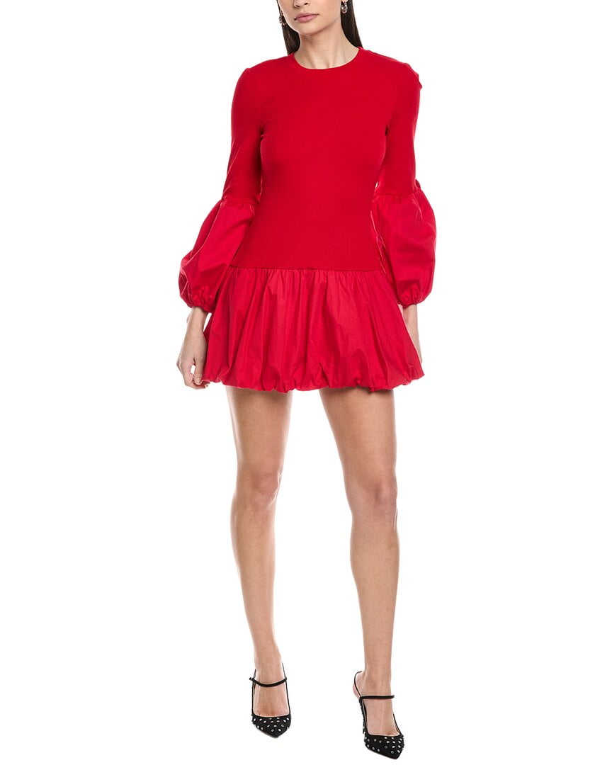 CeCe womens Mix Media Balloon Rib Knit Dress, s, Red - Walmart.com
