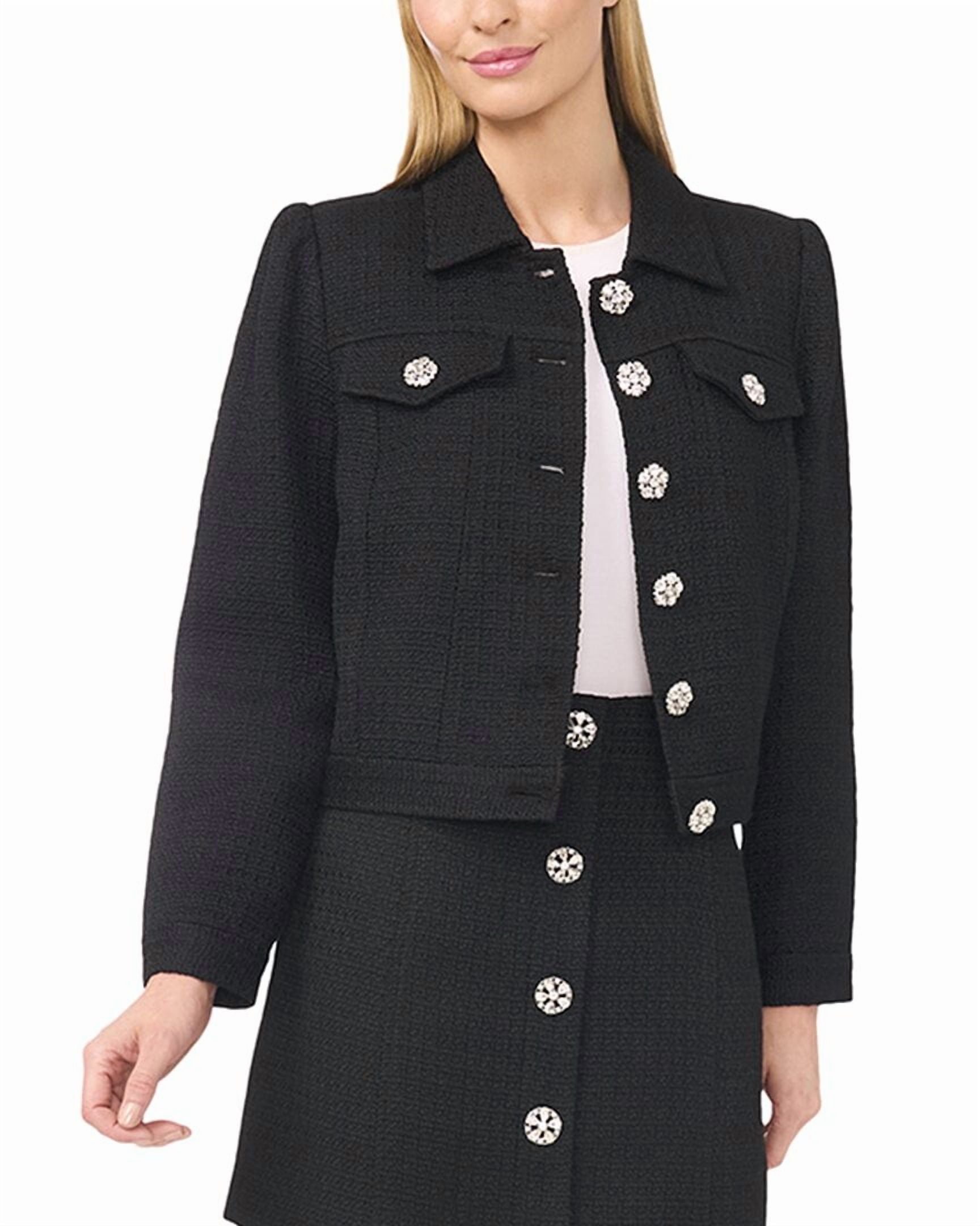 CeCe womens Regular Fit Jacket, 8, Black - Walmart.com