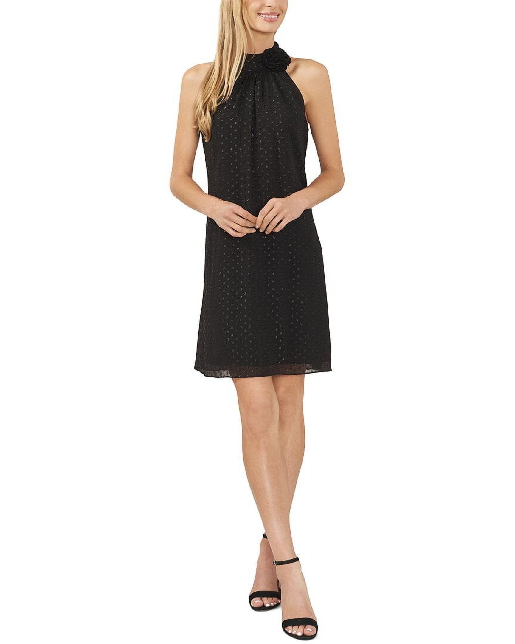 CeCe womens Sleeveless Halter Dress with Rosette, m, Black - Walmart.com