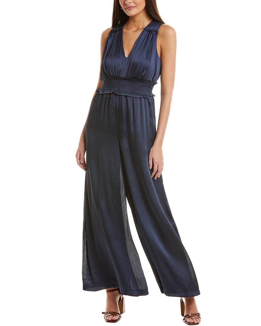 CeCe womens Smocked Waist Jumpsuit, s, Blue - Walmart.com
