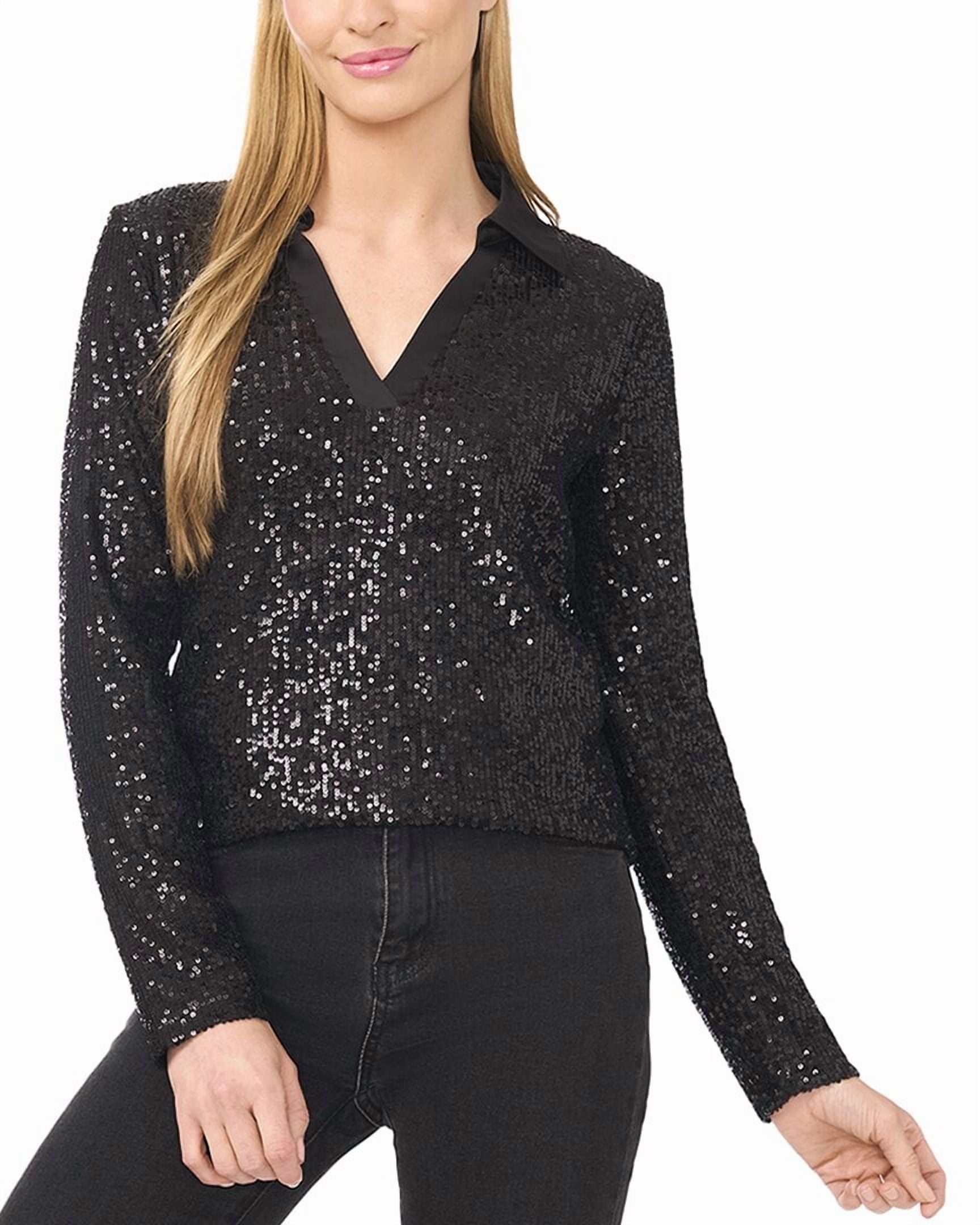 CeCe womens Top, l, Black - Walmart.com