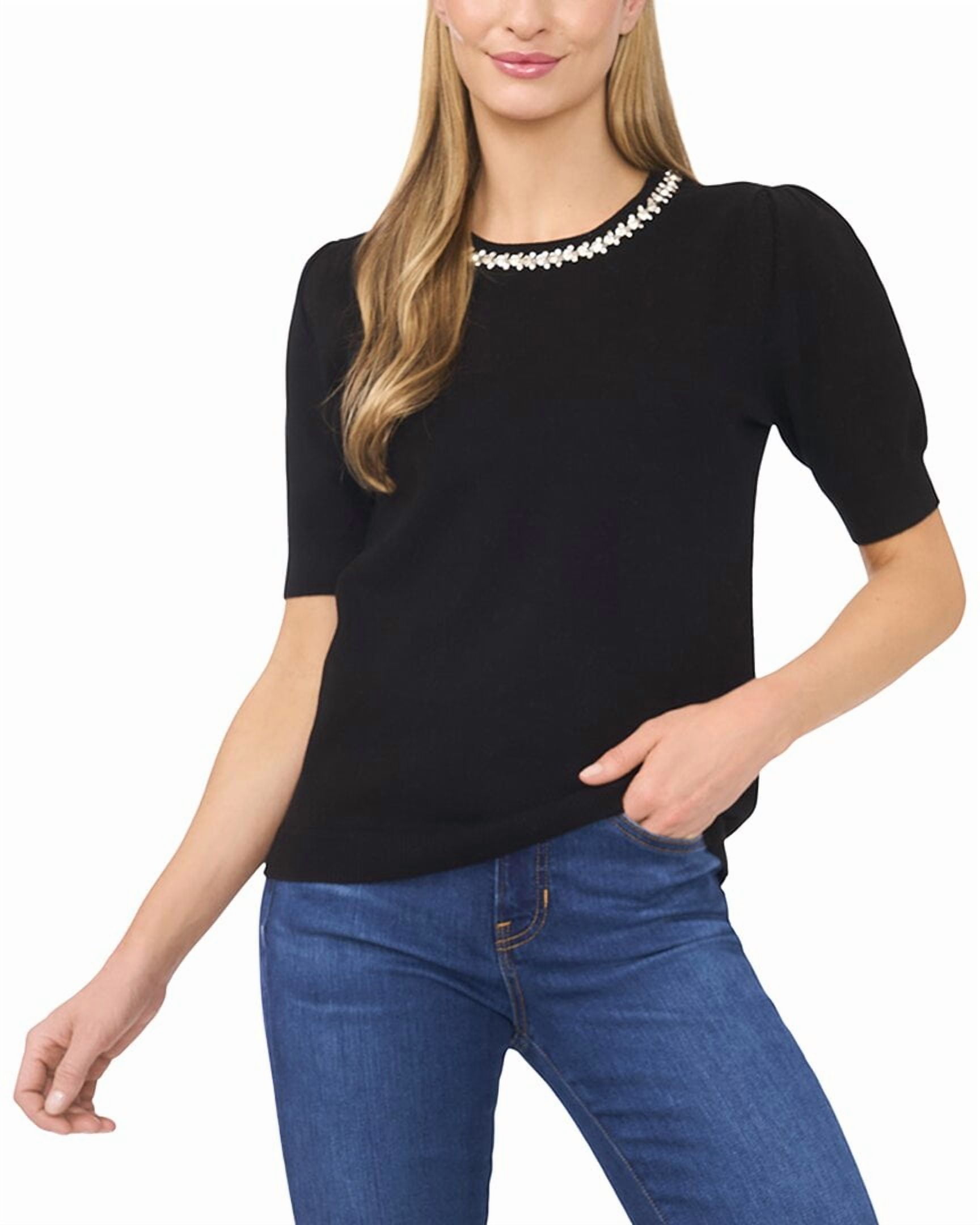 CeCe womens Top, l, Black - Walmart.com