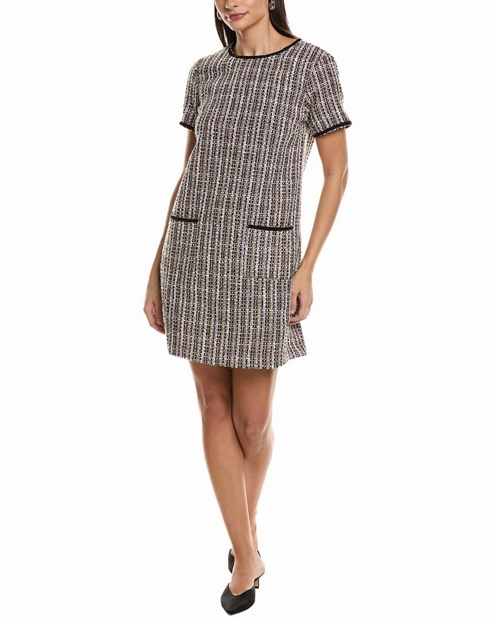 CeCe womens Tweed Shift Dress, 4, Black - Walmart.com