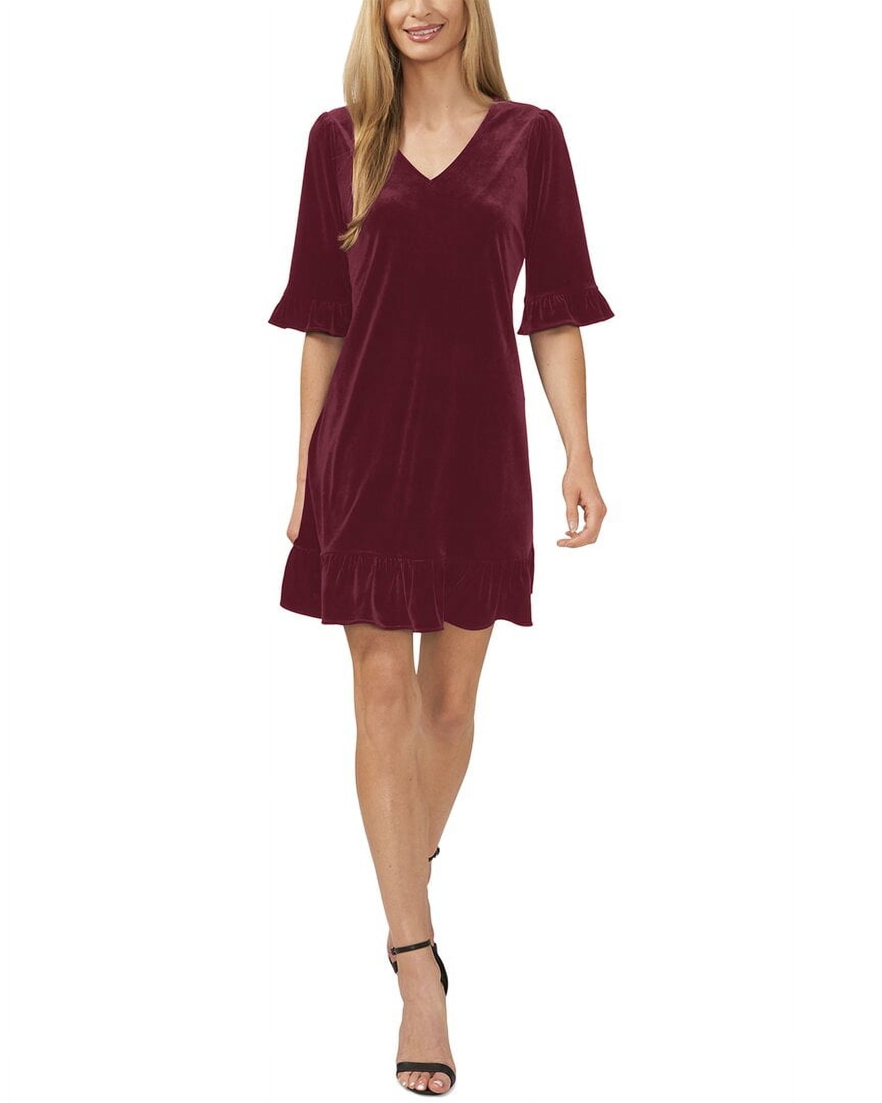 CeCe womens V-Neck Elbow-Sleeve Dress, s, Red - Walmart.com