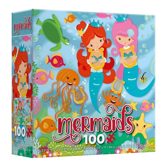 Ceaco 100-Piece Kids Mermaids Mermaid Sisters Interlocking Jigsaw ...