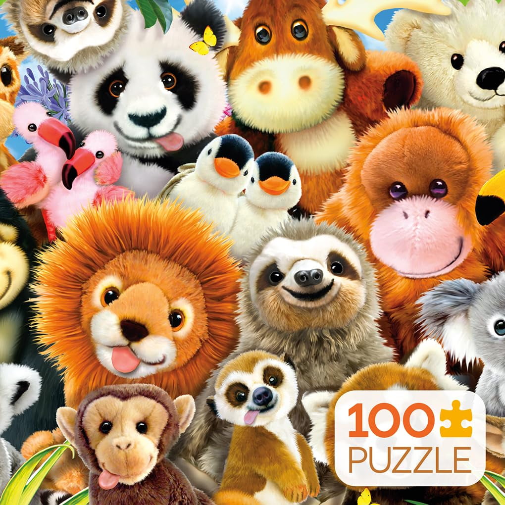 Ceaco Plushie Parade Jigsaw Puzzle 100 Pieces Featuring Cute Stuffed ...