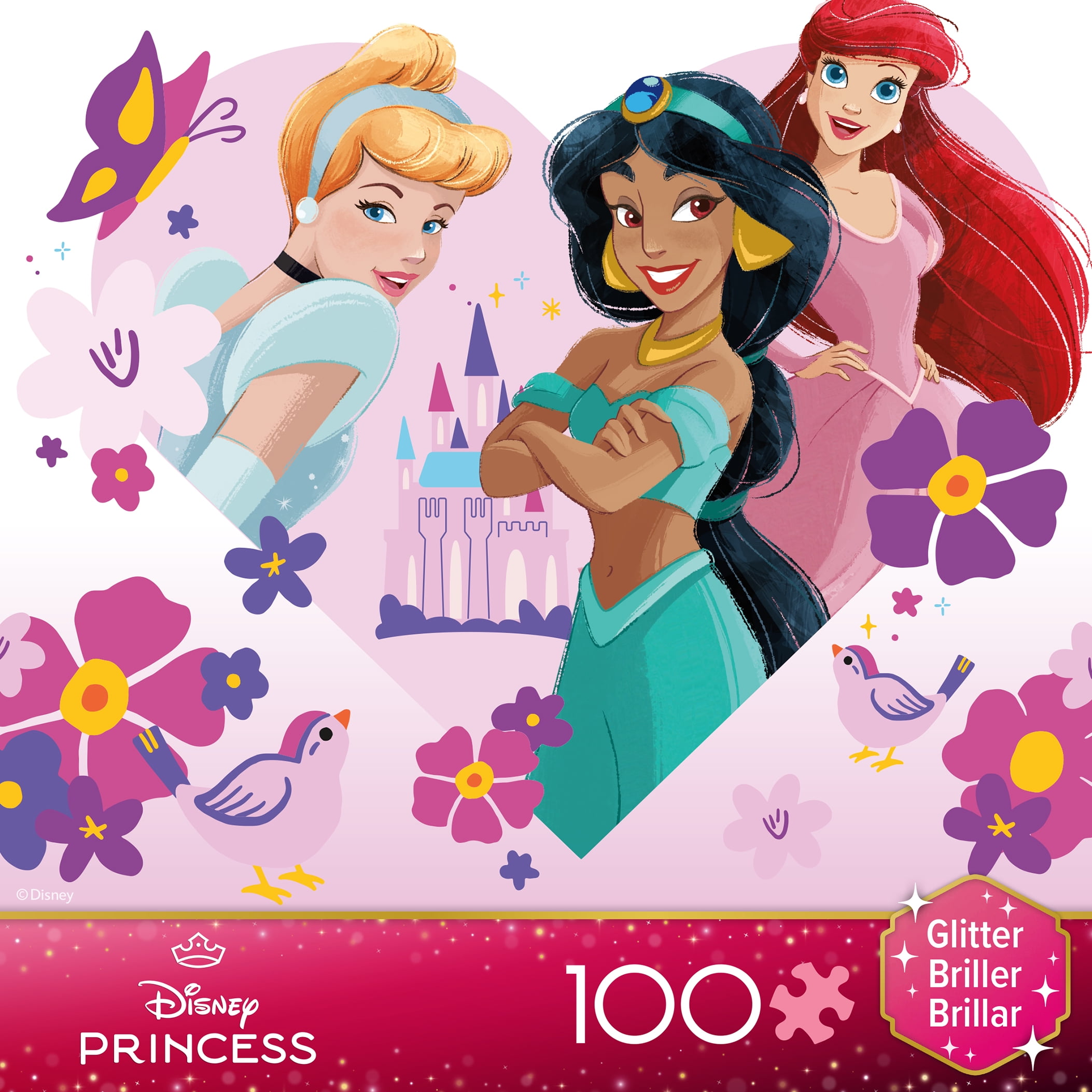 Ceaco 100 Piece Princesses Glitter Interlocking Jigsaw Puzzle - Walmart.com