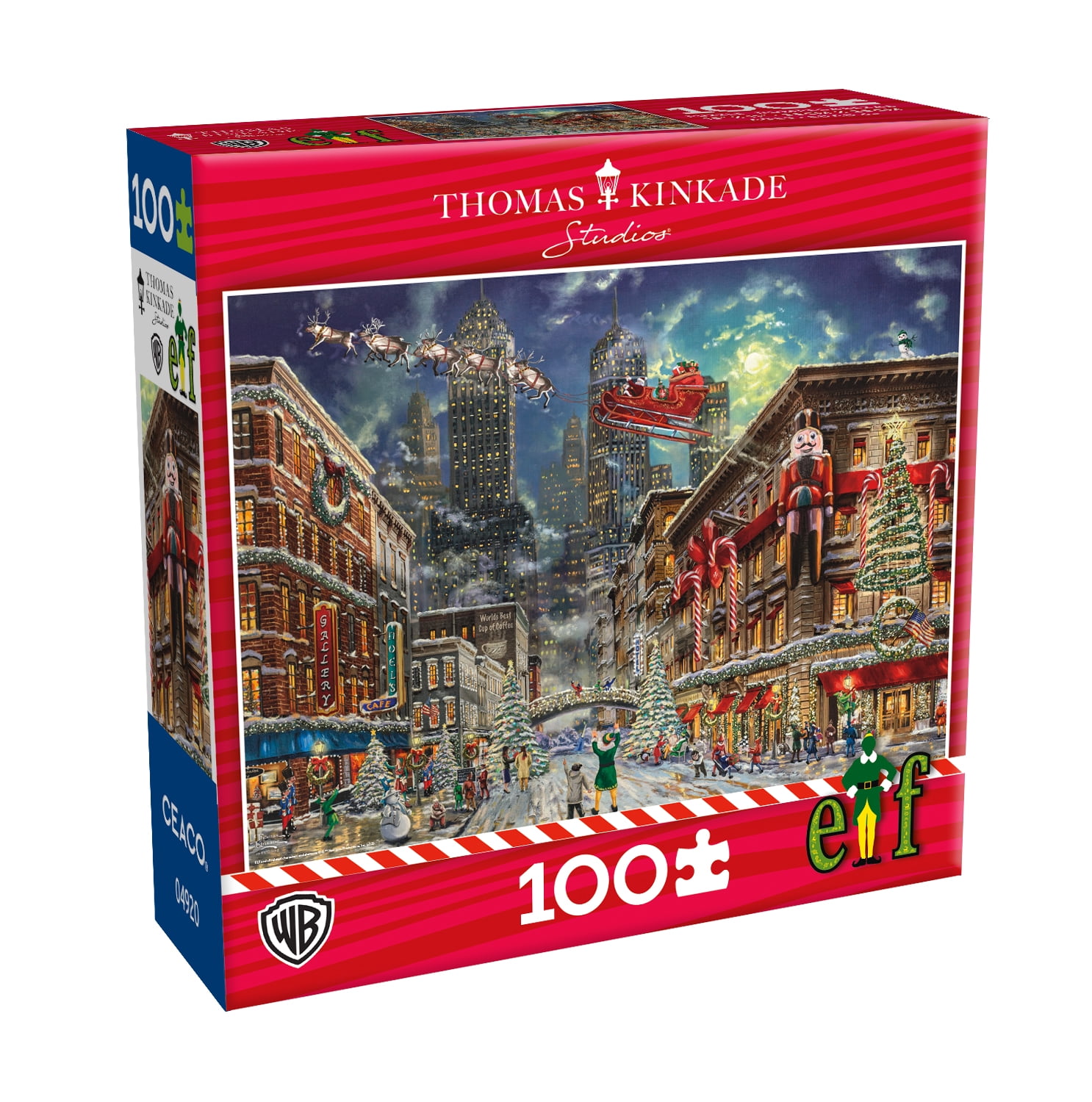Ceaco 100-Piece Thomas Kinkade Elf Interlocking Jigsaw Puzzle for ...