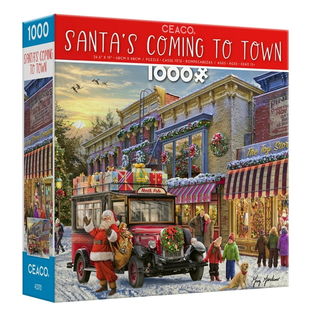 Ceaco 1000-Piece Classic Christmas Santa's Coming to Town Interlocking ...
