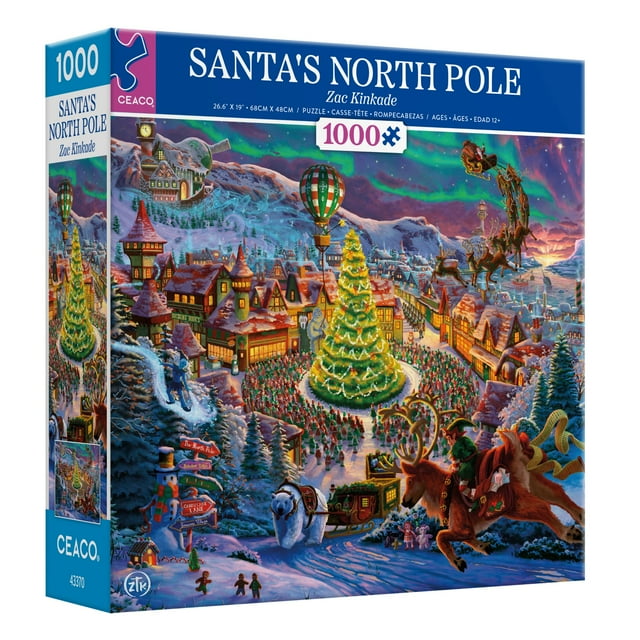 Ceaco 1000-Piece Classic Christmas Zac Kinkade Santa's North Pole ...