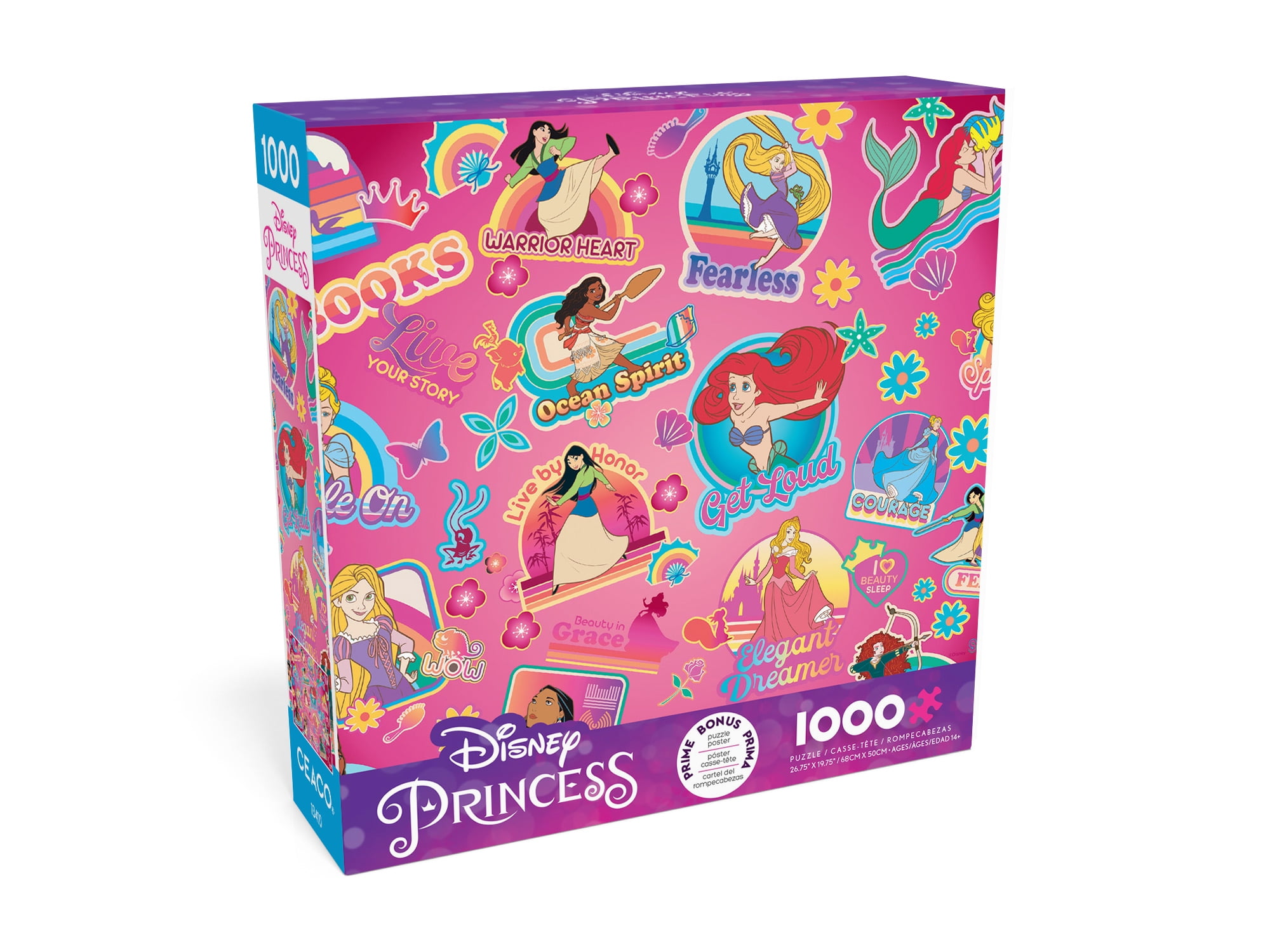 Ceaco 1000-Piece Disney Princess Sticker Collage Interlocking Jigsaw ...