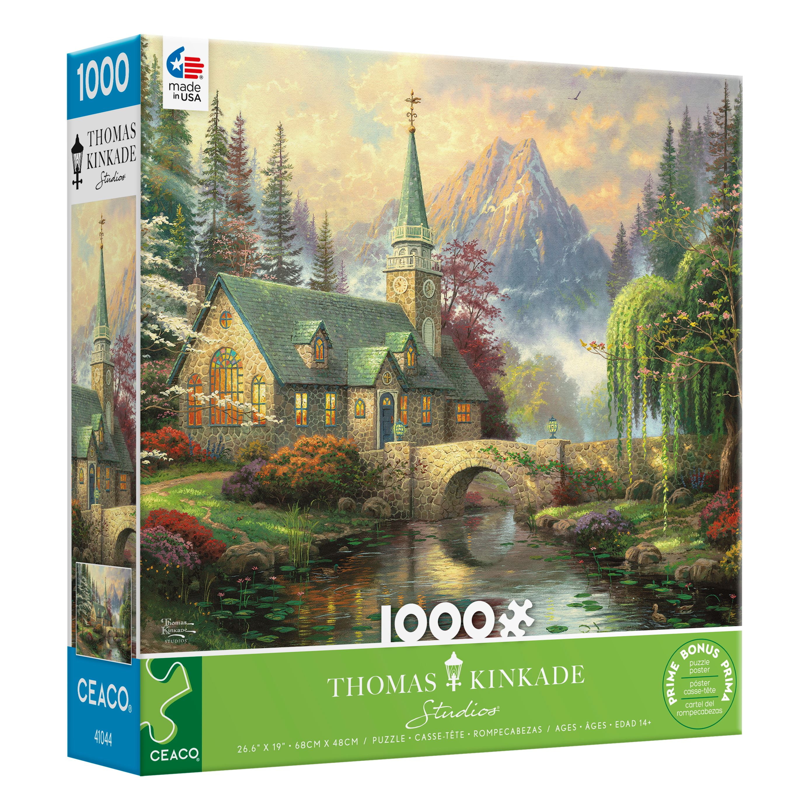 Ceaco 1000 Piece Dogwood Chapel Jigsaw Puzzle with Bonus Poster ...