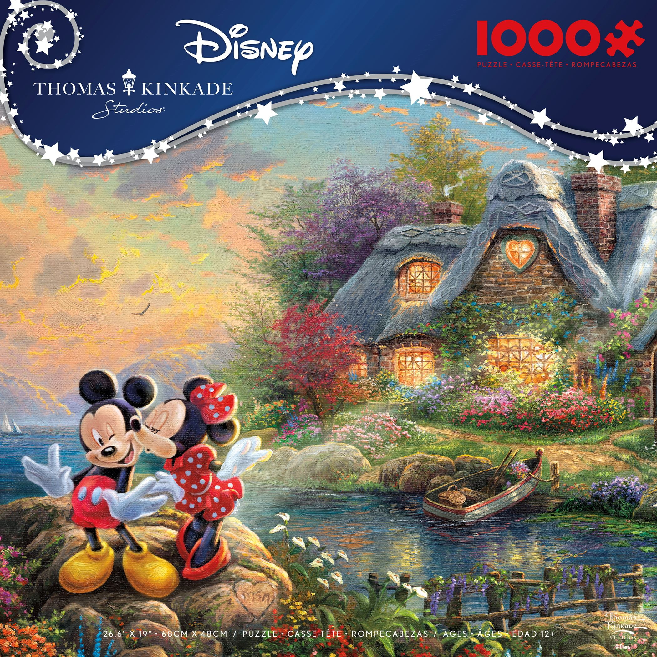 Ceaco 1000 Piece Mickey and Minnie Sweetheart Cove Interlocking Jigsaw ...