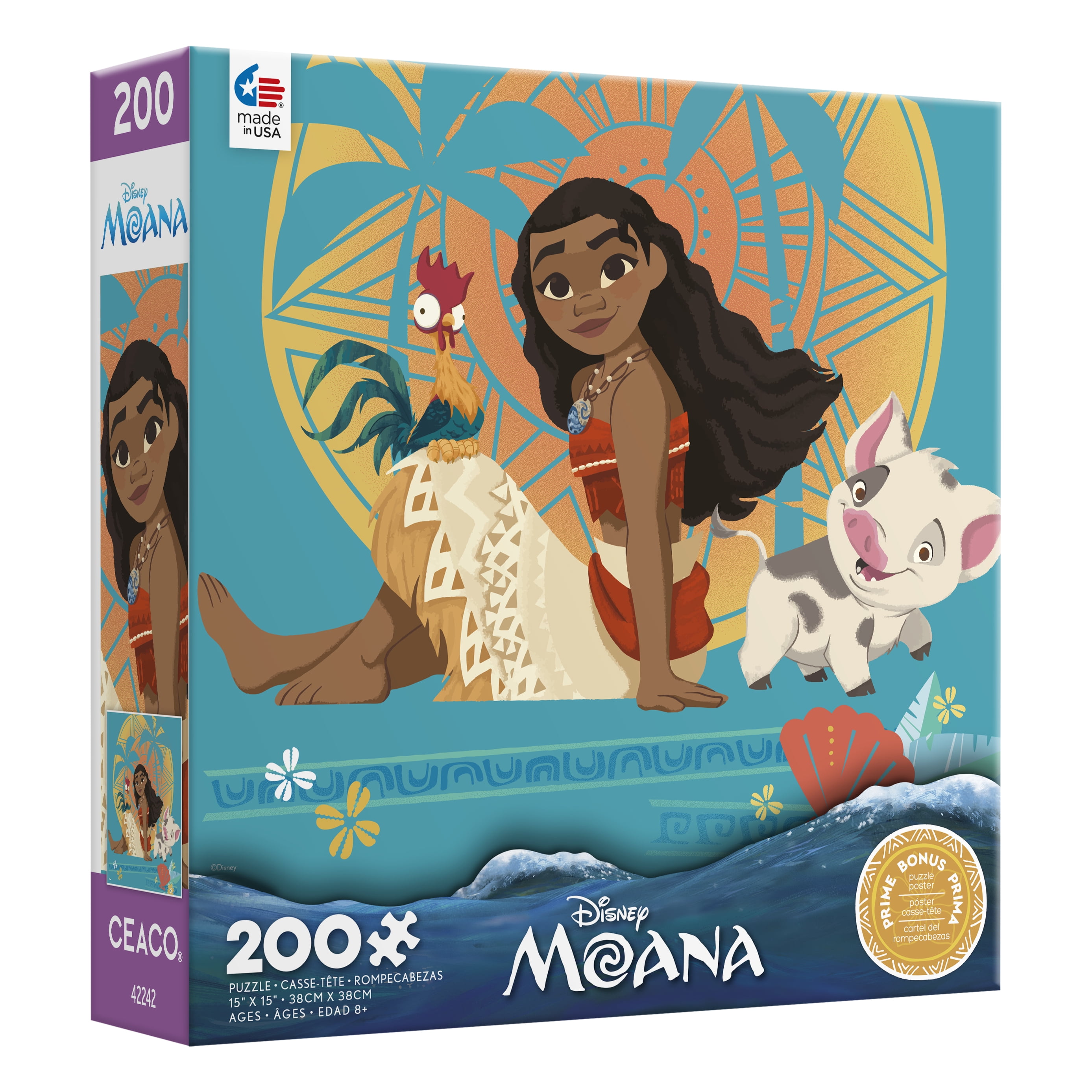 Ceaco Disney Moana and Friends 200 Piece Jigsaw Puzzle with Bonus ...