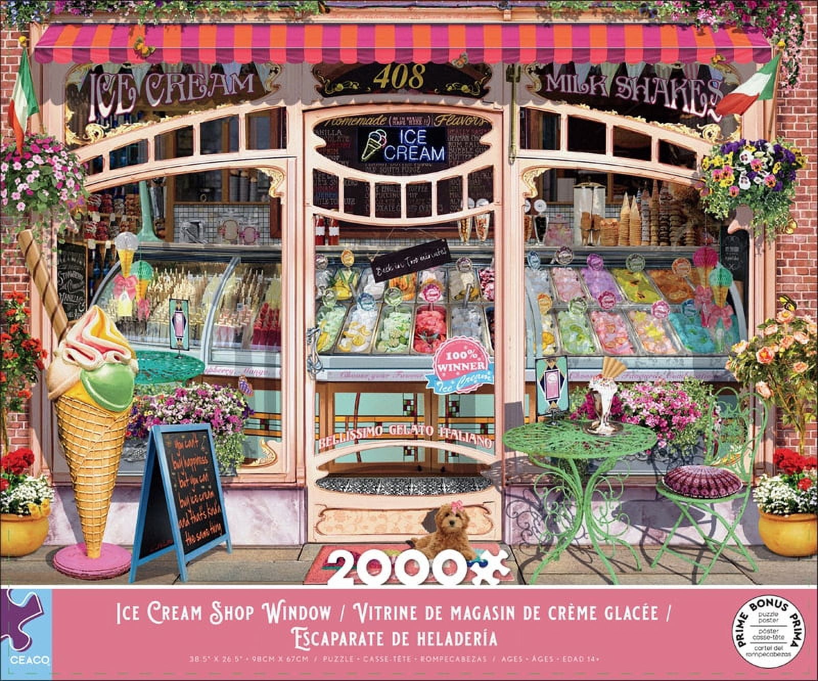 Ceaco 2000 Piece Ice Cream Shop Window (Garry Walton) Interlocking ...